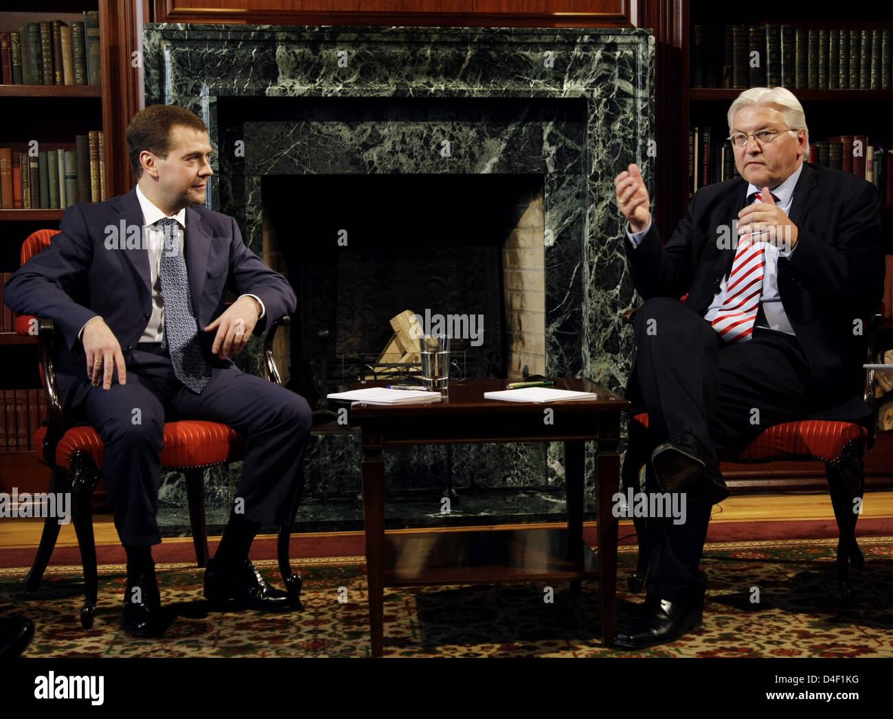 Russian President Dmitry Medvedev (L) holds talks with German Foreign ...