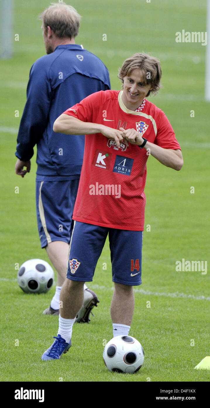 Croatias luka modric during a training session hi-res stock photography ...