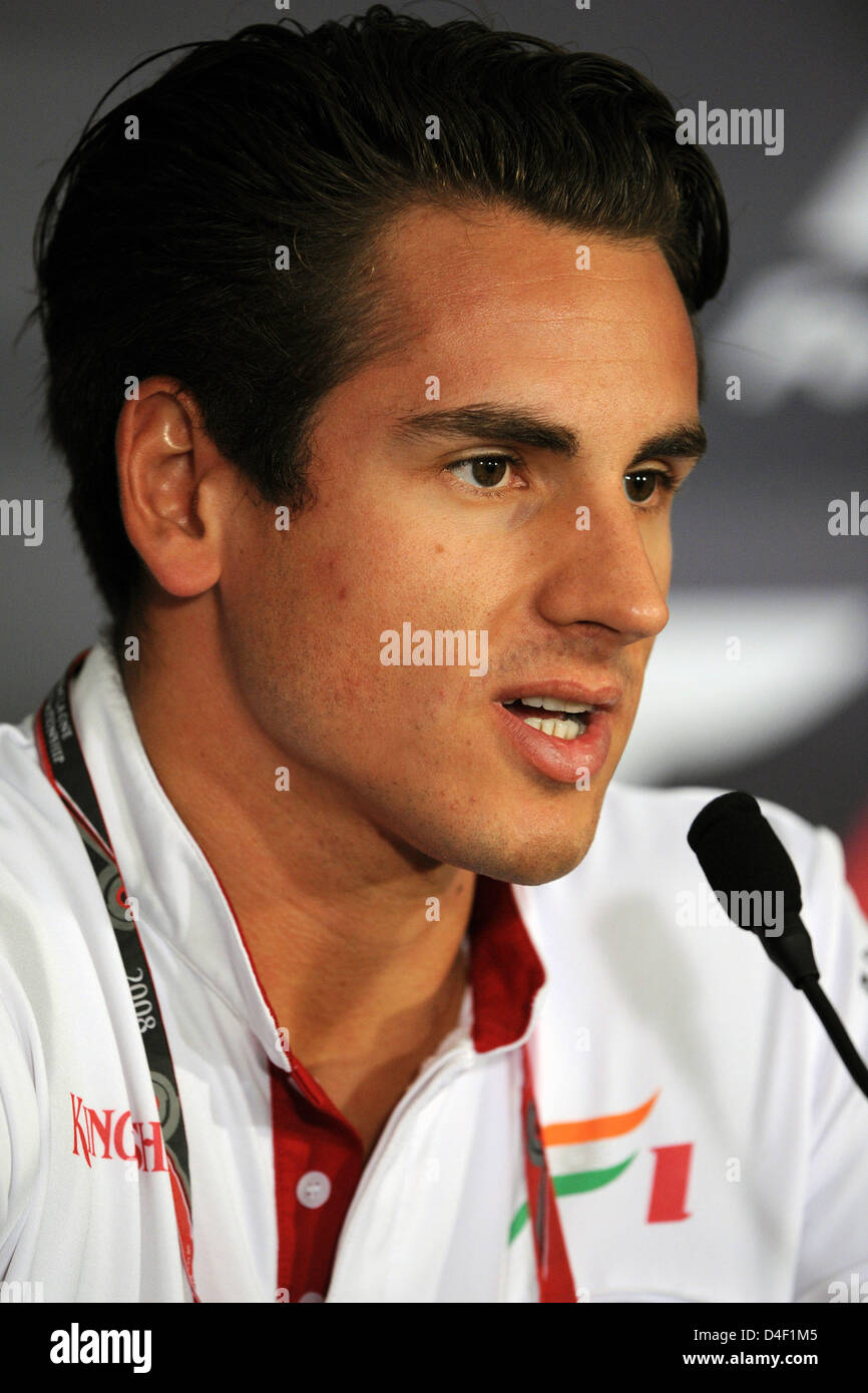 German Formula One driver Adrian Sutil of Force India speaks during a ...