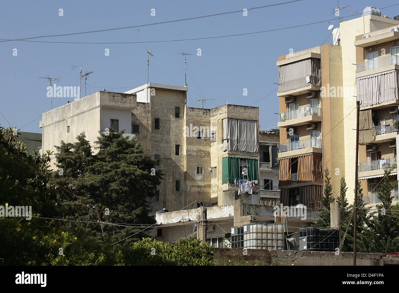 Deadbeat tenement blocks captured in Beirut, Lebanon, 01 June 2008 ...