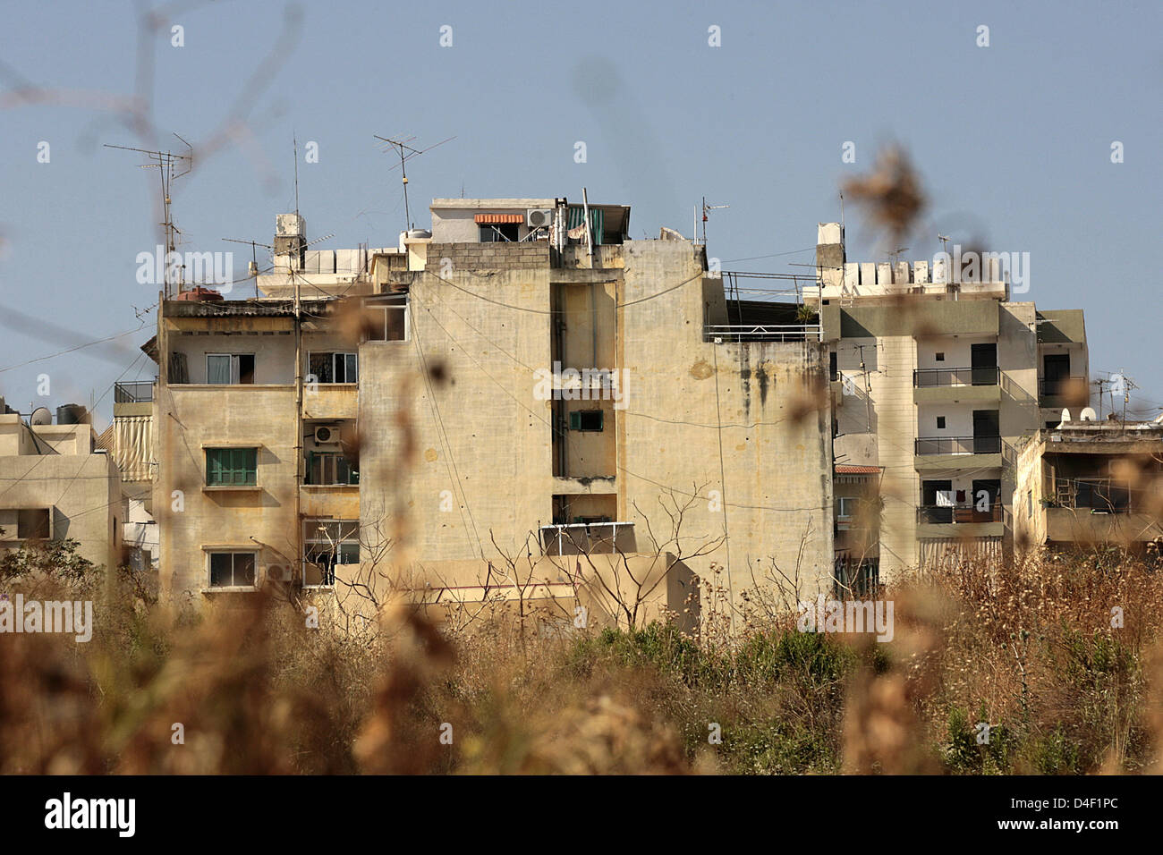 A deadbeat tenement block captured in Beirut, Lebanon, 01 June 2008 ...