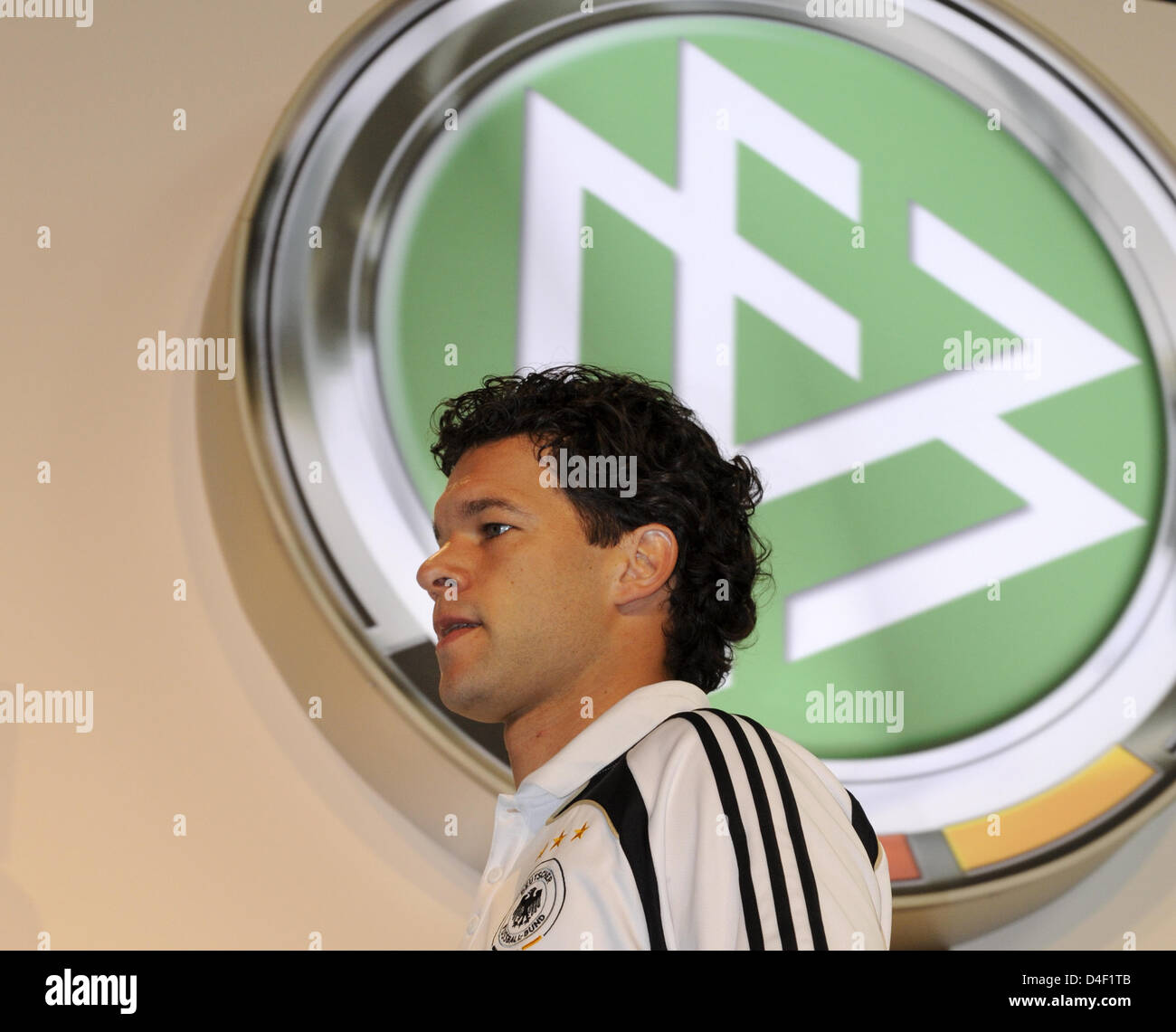 German captain Michael Ballack during the press conference of the ...