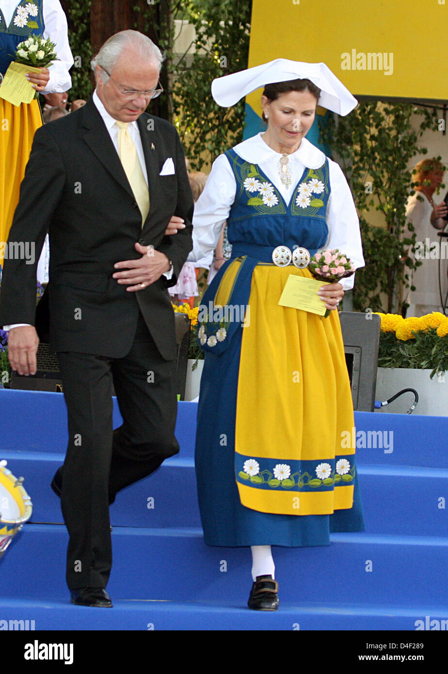 King Carl Gustav (L) and Queen Silvia attend the celebrations for the ...