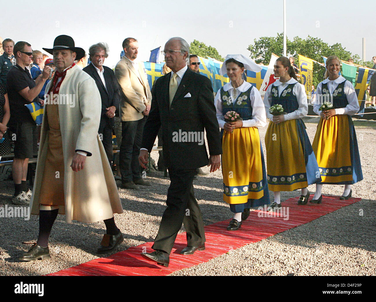 King Carl Gustav (L-R) and Queen Silvia attend with their daughters ...