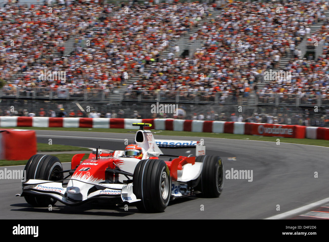 German Formula One driver Timo Glock of Toyota drives his car through a ...