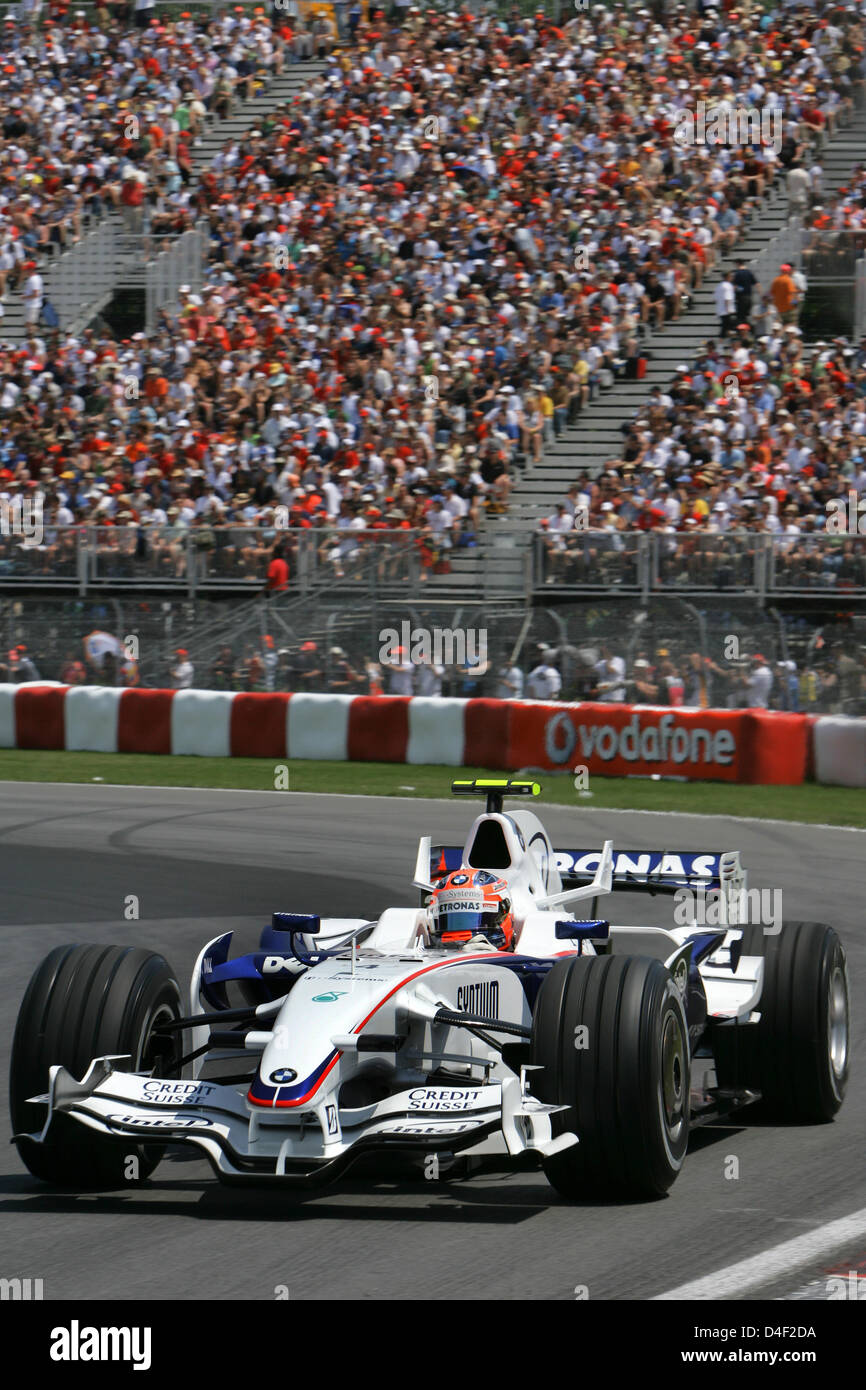 Polish Formula One driver Robert Kubica of BMW Sauber drives his car ...