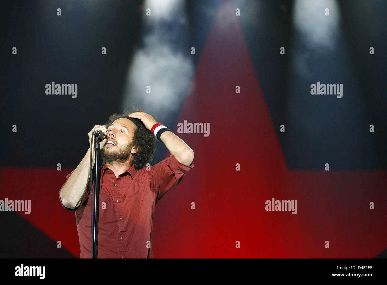 Zack de la Rocha, lead singer of rock band 'Rage against the machine ...