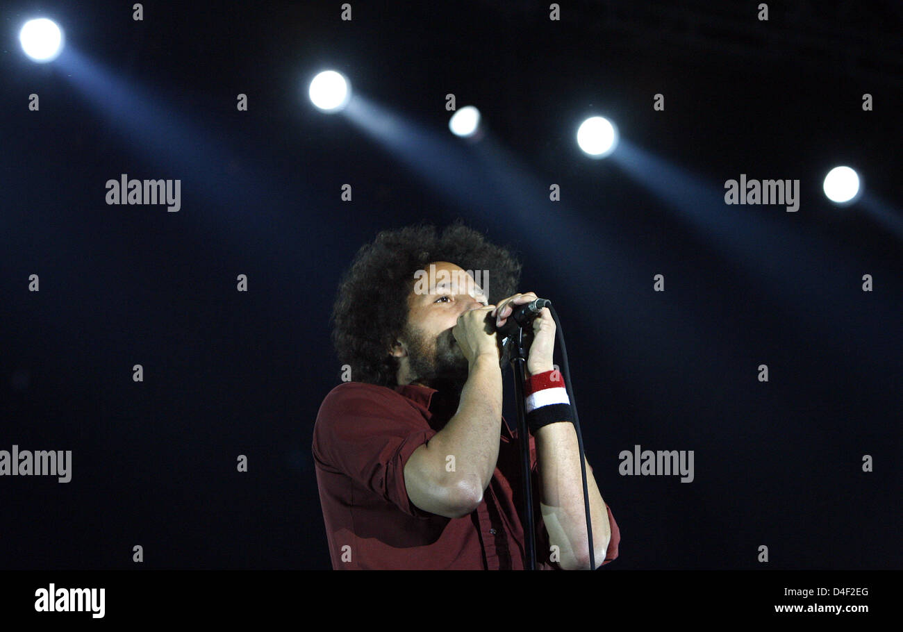 Zack de la Rocha, lead singer of rock band 'Rage against the machine ...