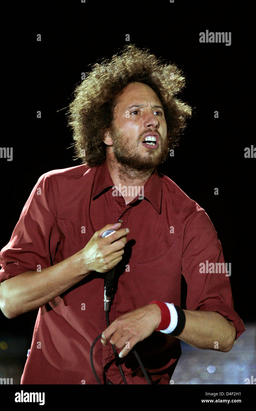 Zack de la Rocha, lead singer of rock band 'Rage against the machine ...