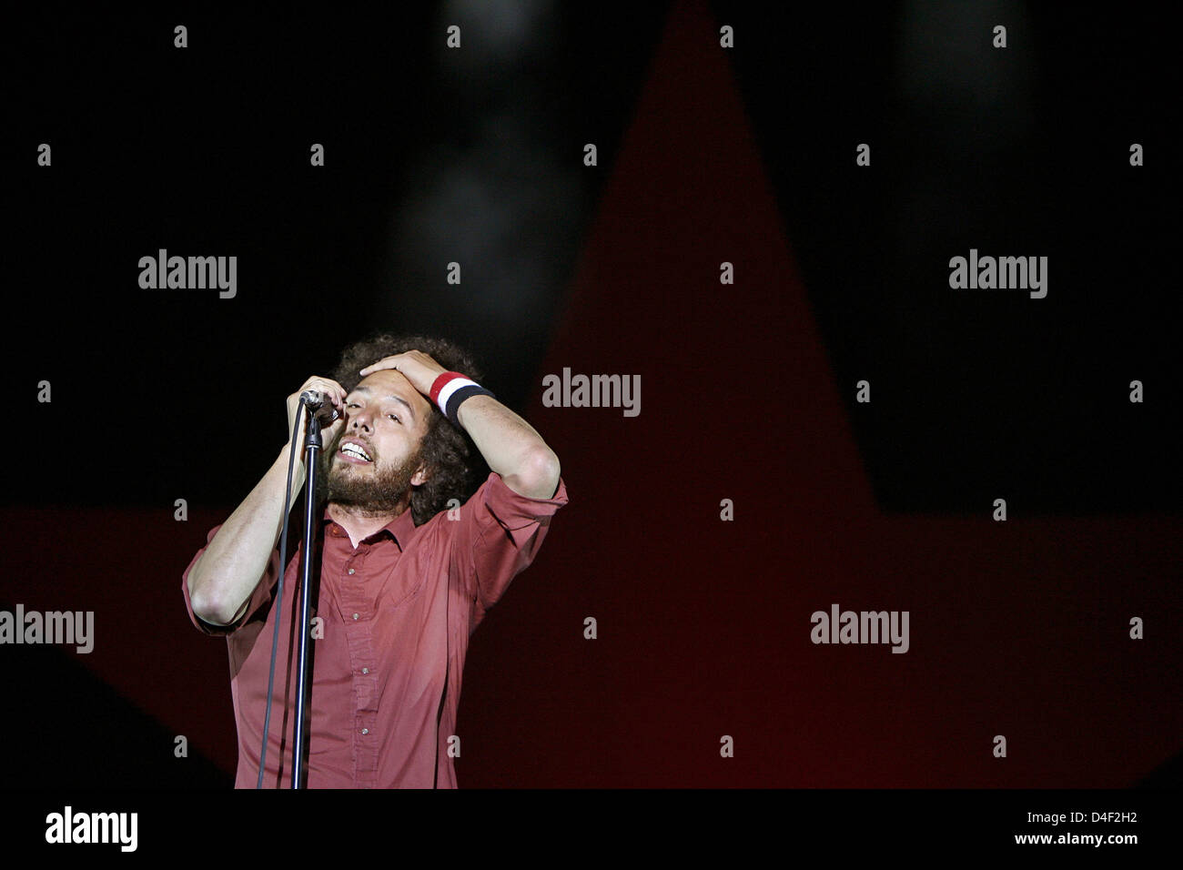 Zack de la Rocha, lead singer of rock band 'Rage against the machine ...
