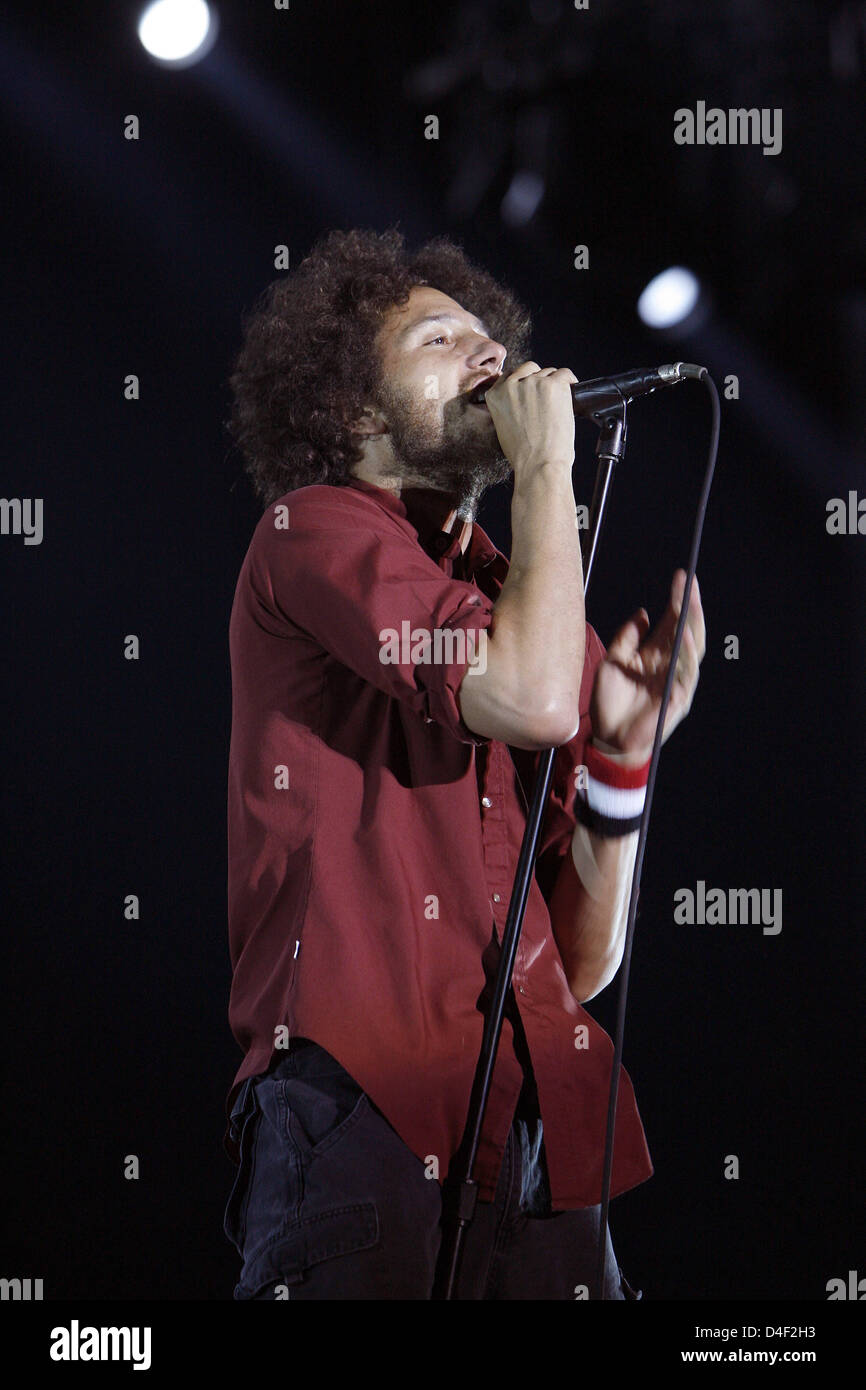 Zack de la Rocha, lead singer of rock band 'Rage against the machine ...