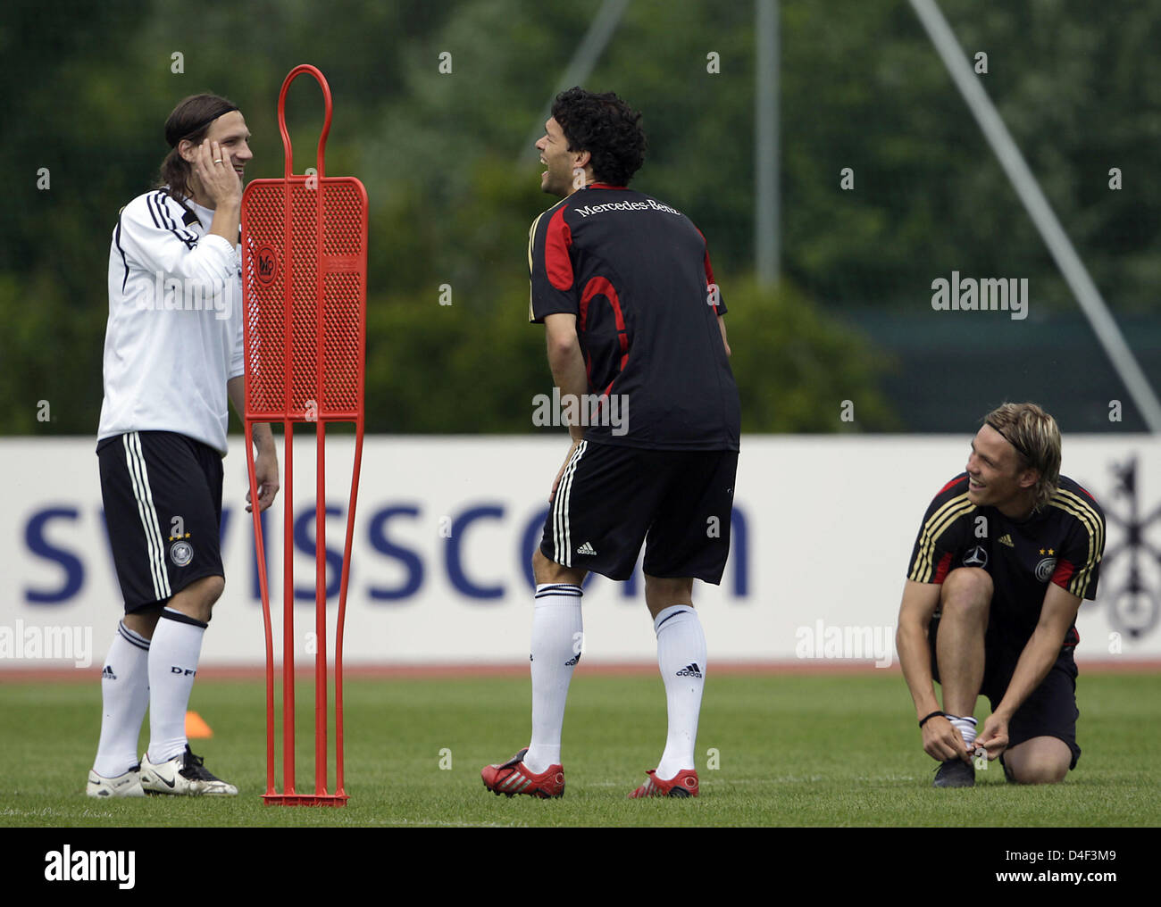 Germany's (from left) Torsten Frings, Michael Ballack and Clemens Fritz ...