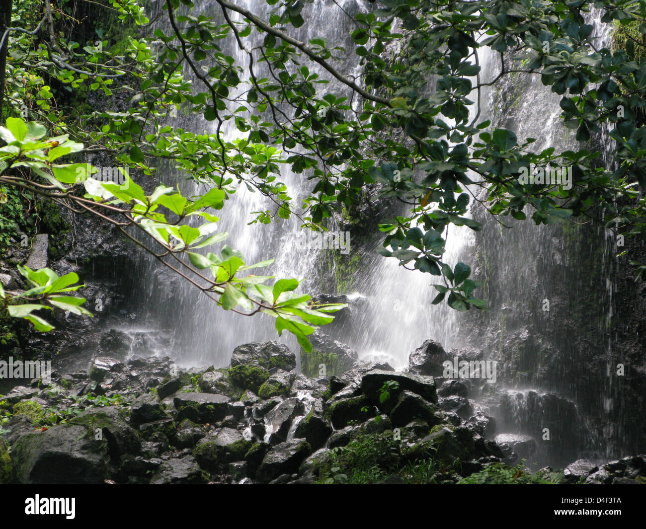 Anse des Cascades waterfall on La Reunion, France, 15 April 2008. Photo ...