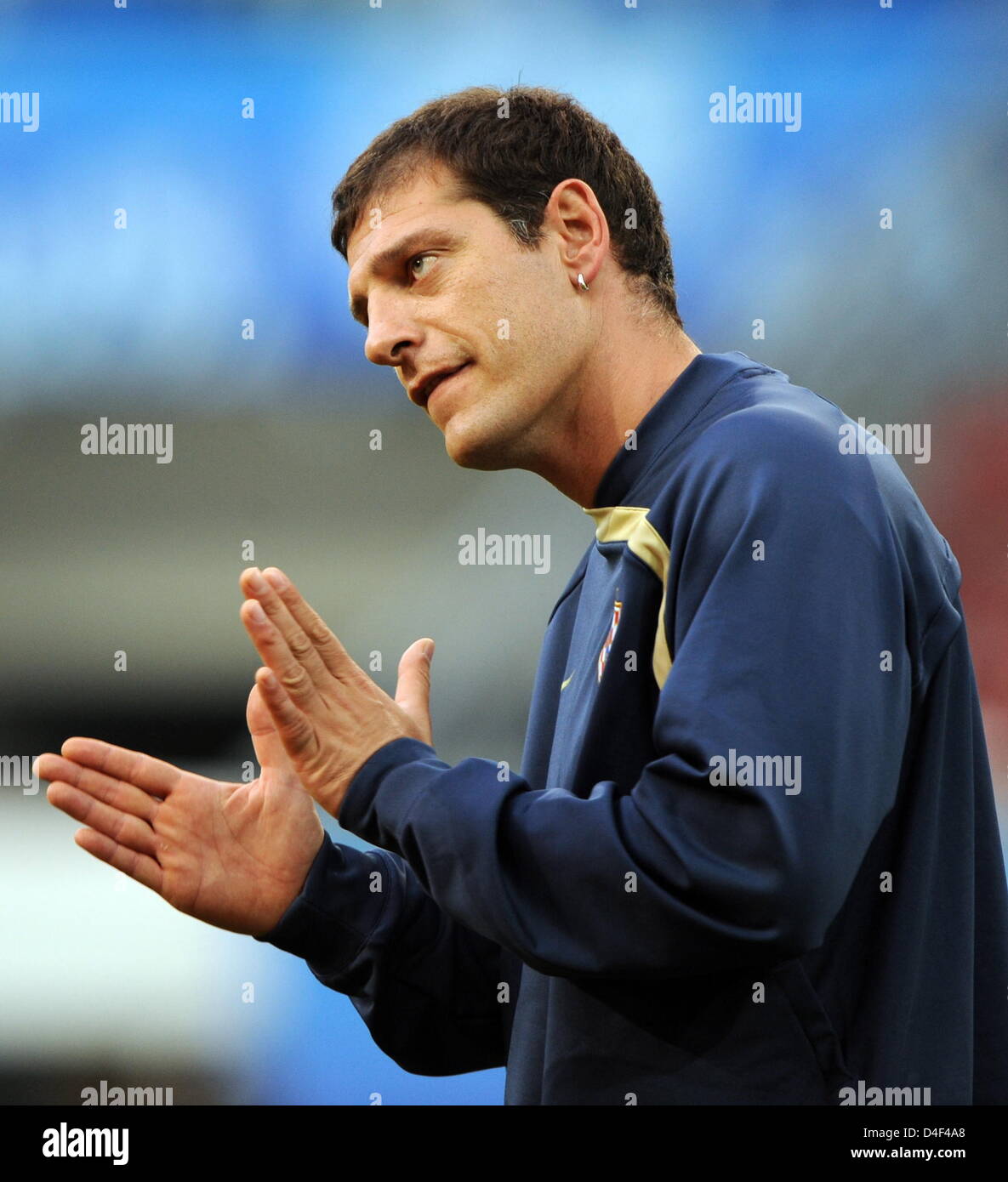 Croatian player coach Slaven Bilic during a training session in ...
