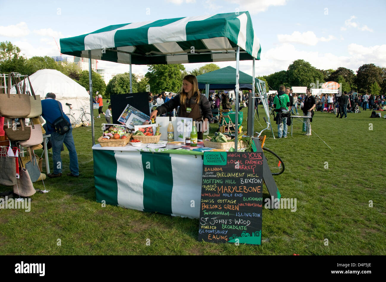 London Farmers Market Stall at Camden now London Green Fair, England UK ...