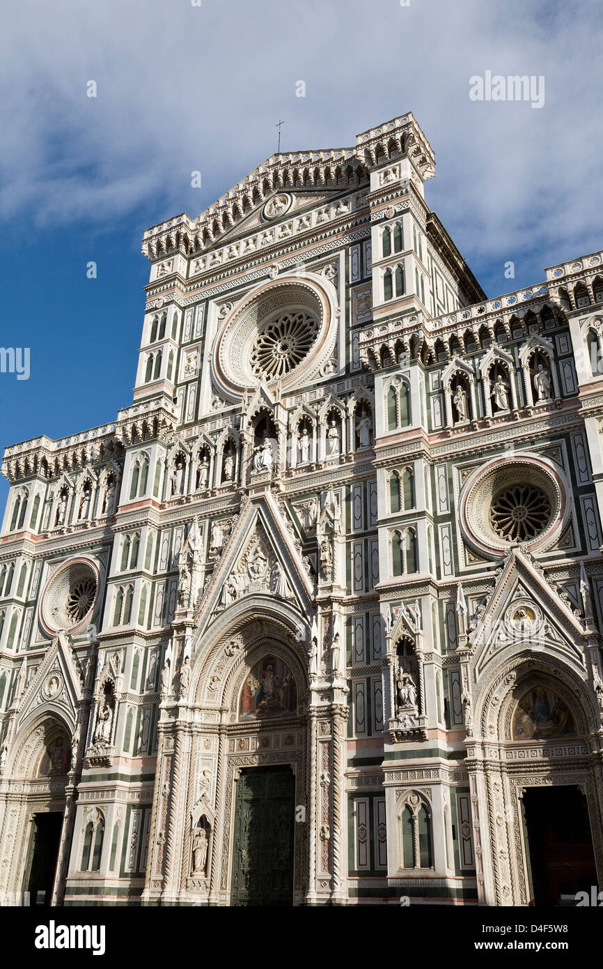 The Duomo in the Piazza Del Duomo, Florence, Italy. Main entrance Stock ...