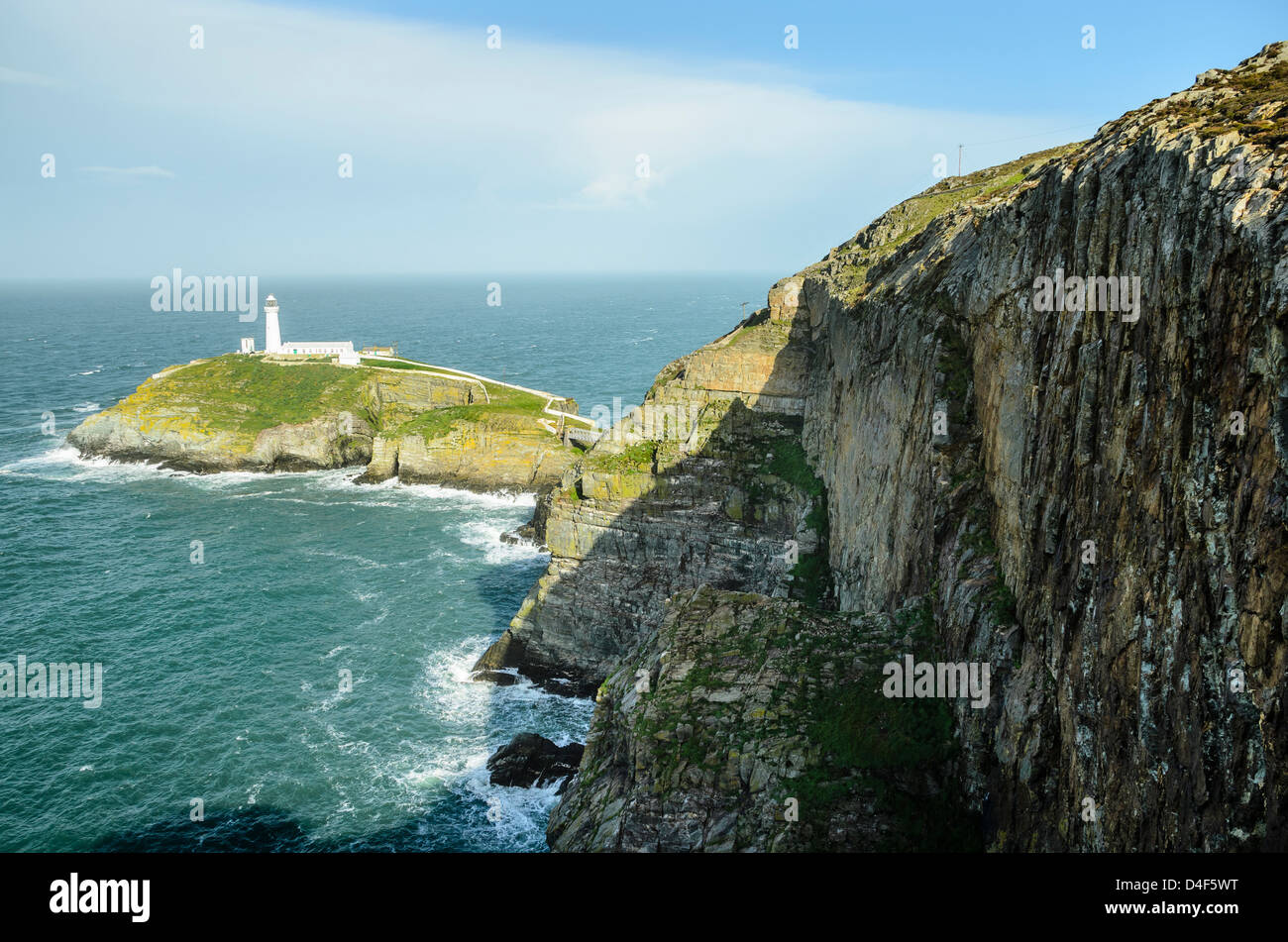 Gogarth Bay, below Holyhead Mountain, Anglesey, Wales, looking towards ...