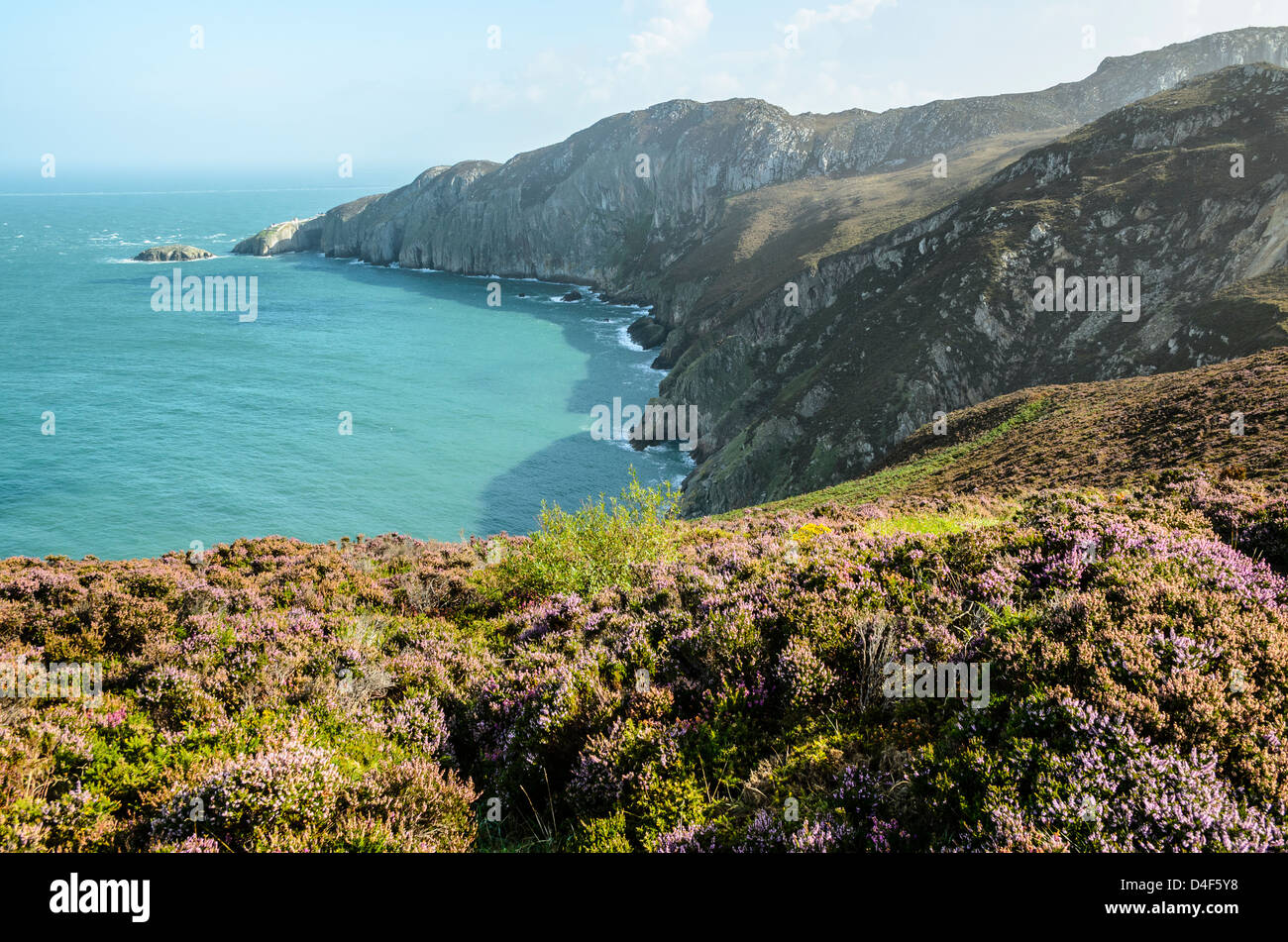Gogarth Bay, below Holyhead Mountain, Anglesey, Wales, looking towards ...