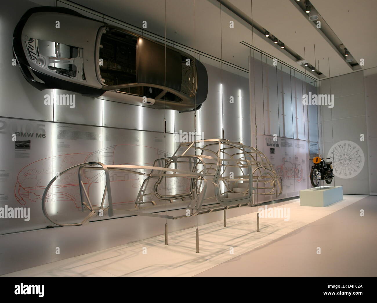 The picture shows different construction stages of BMW cars and a ...