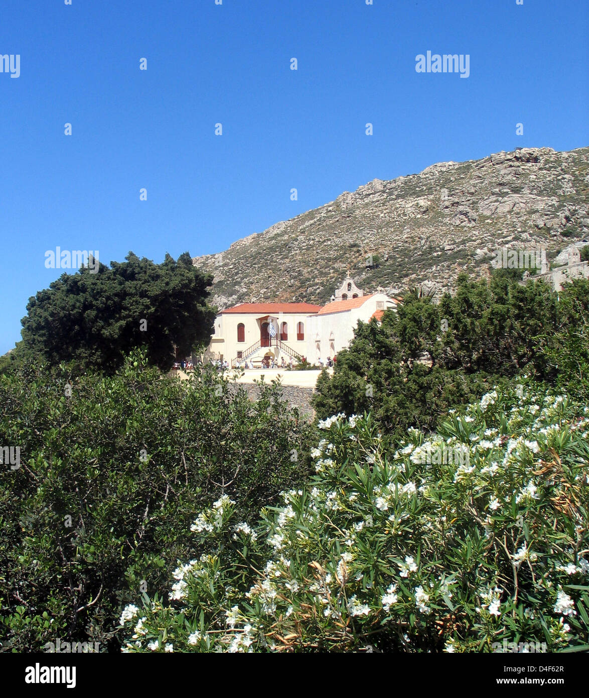 The picture shows the monastery Preveli at the southern coast of Crete ...