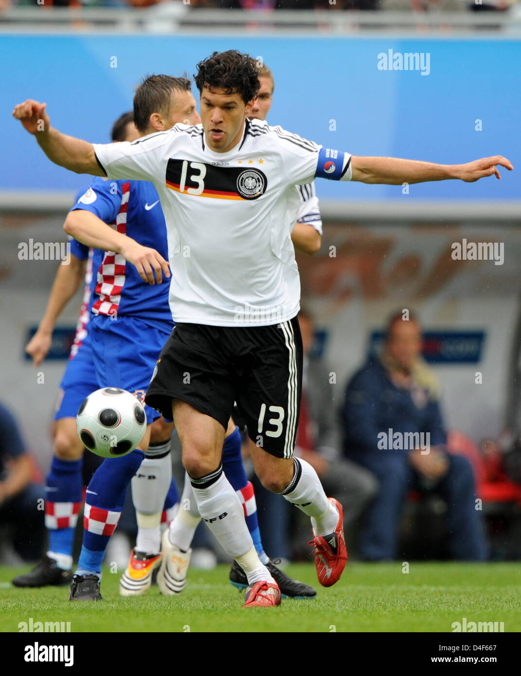 Michael Ballack from Germany play the ball during the UEFA EURO 2008 ...