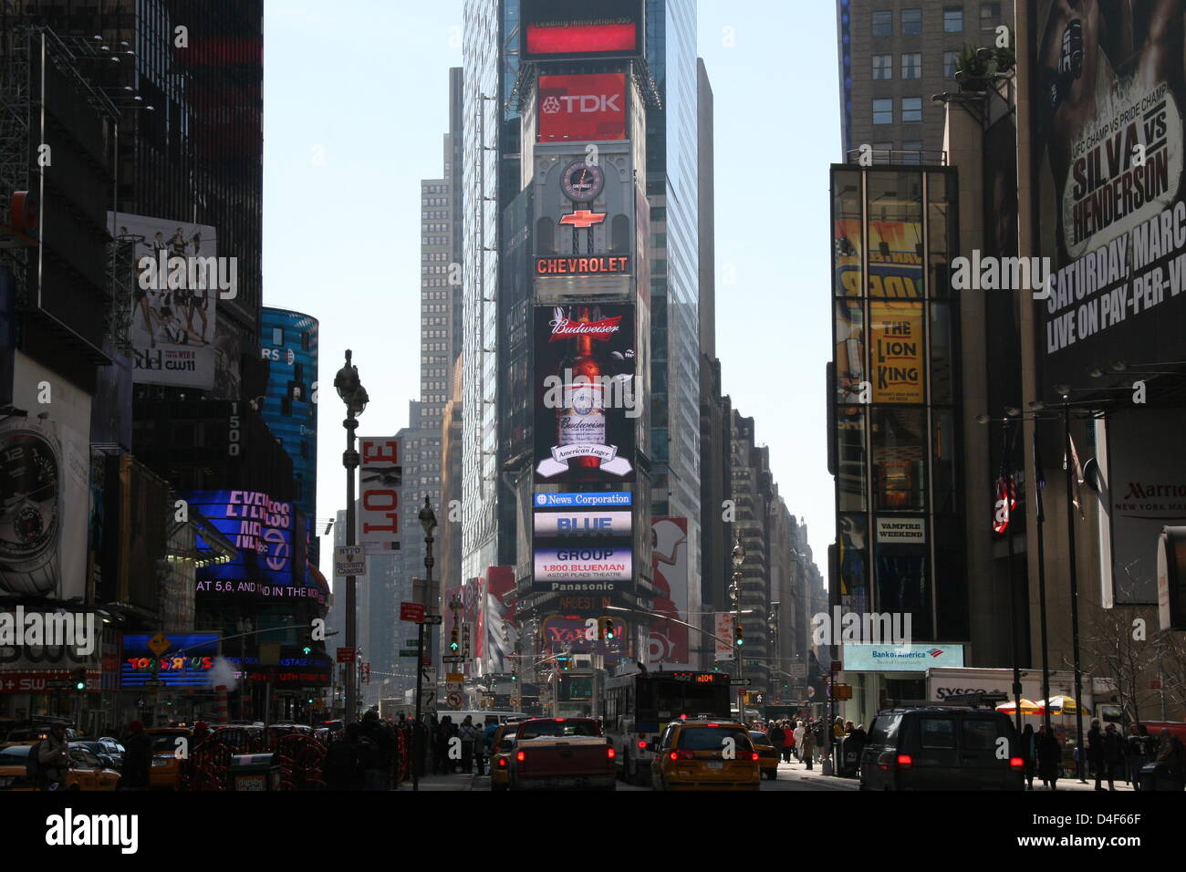 Neon signs pictured at Times Square in Manhattan, New York, USA, 25 ...