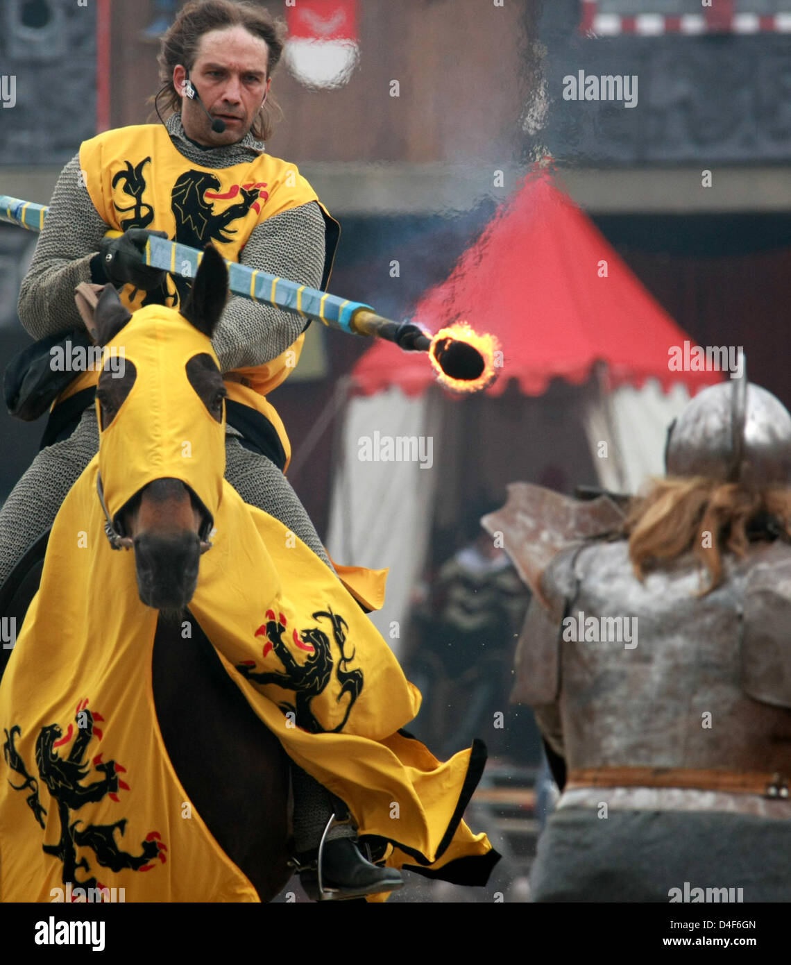 Two 'knights' fight in a joust at the Maximilian Knights Festival in ...