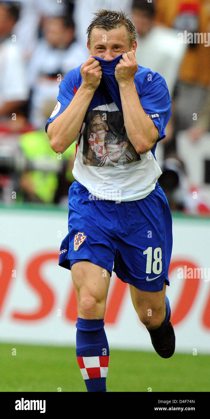 Ivica Olic of Croatia jubilates after scoring the 2-0 goal during the ...