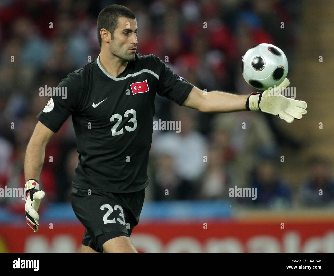 Goalkeeper Volkan Demirel of Turkey gestures during the EURO 2008 ...