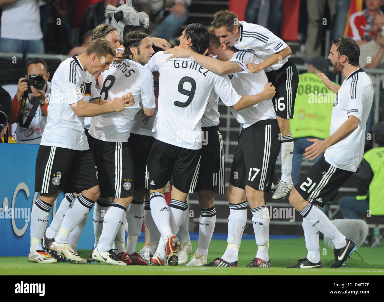 Germany·s players celebrate the 1-0 goal during the UEFA EURO 2008 ...