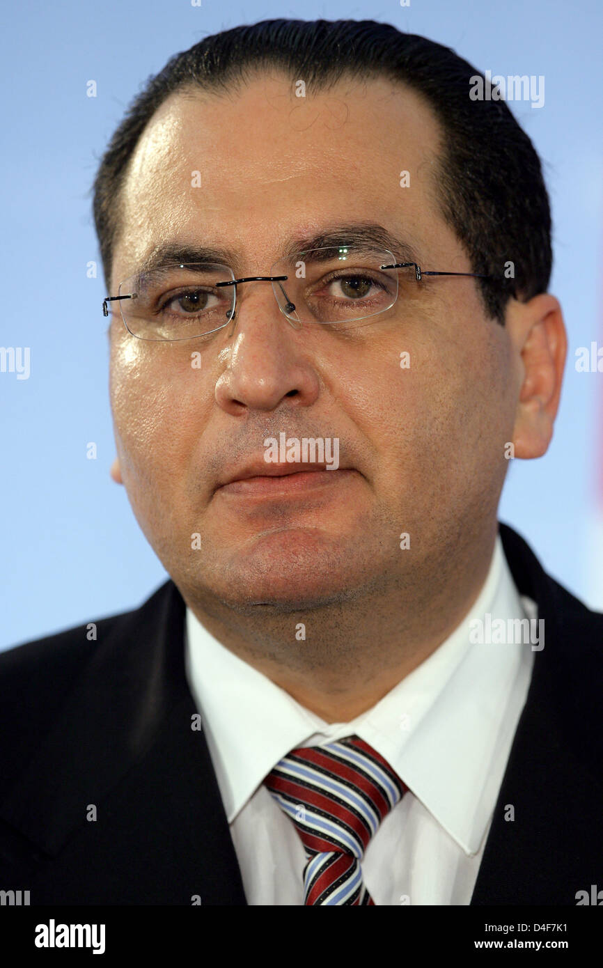 Jordanian Foreign Minister Salah Bashir pictured during a press conference at the German Foreign ...