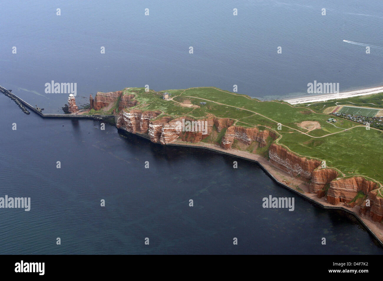 An aerial view of the cliffs of Helgoland's main island, Germany, 29 ...