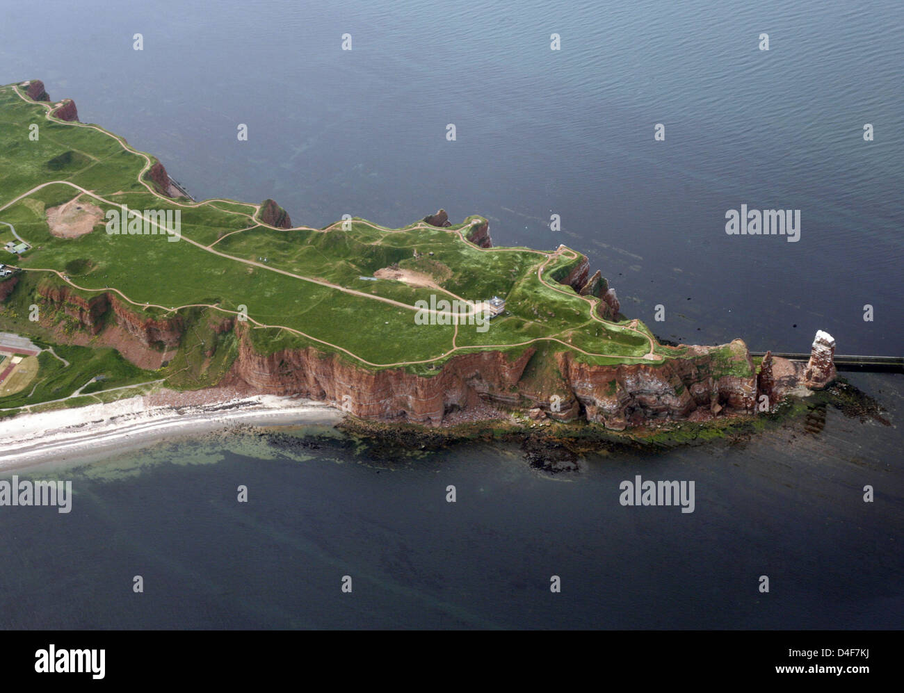 An aerial view of the cliffs of Helgoland's main island, Germany, 29 ...