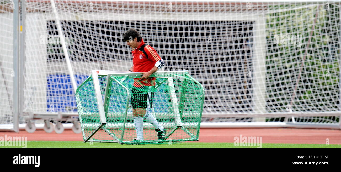 German head coach Joachim Loew is seen during a training session of ...