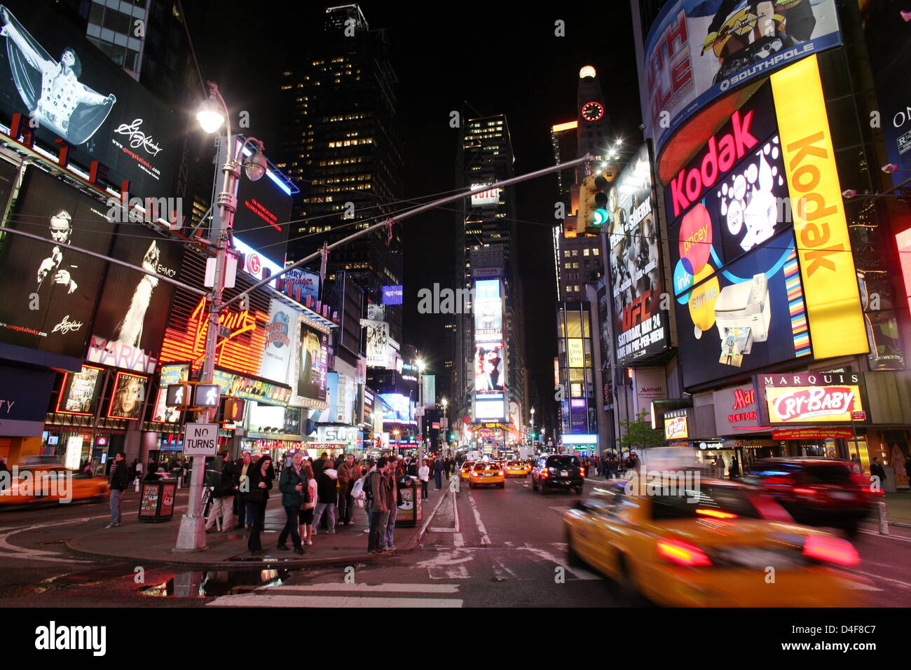 The picture shows Times Square at night in Manhattan, New York, USA, 15 ...