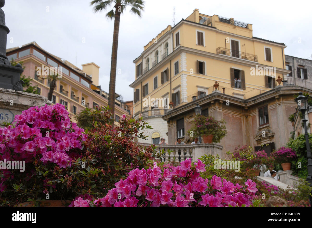 Flowers on spanish steps in rome italy hi-res stock photography and ...