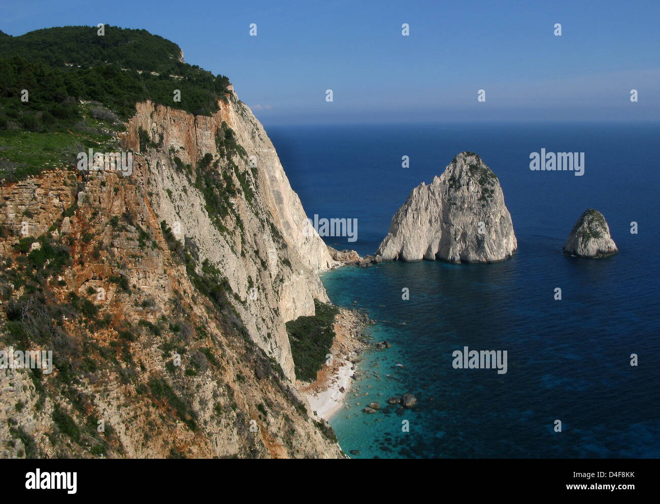 The picture shows the Mizithres rocks on the steep western coast of the ...
