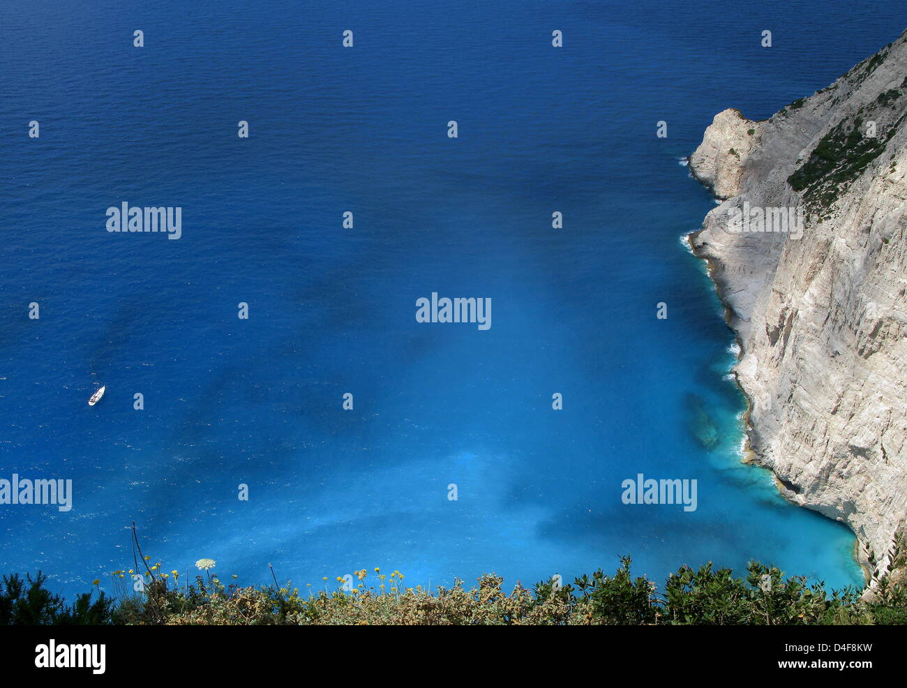 The picture shows steep cliffs on the western coast of the island of ...