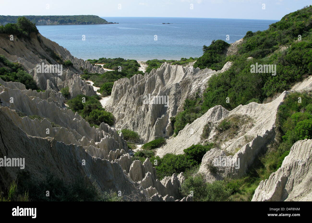 The picture shows eroded soil forming a typical landscape near Cape ...