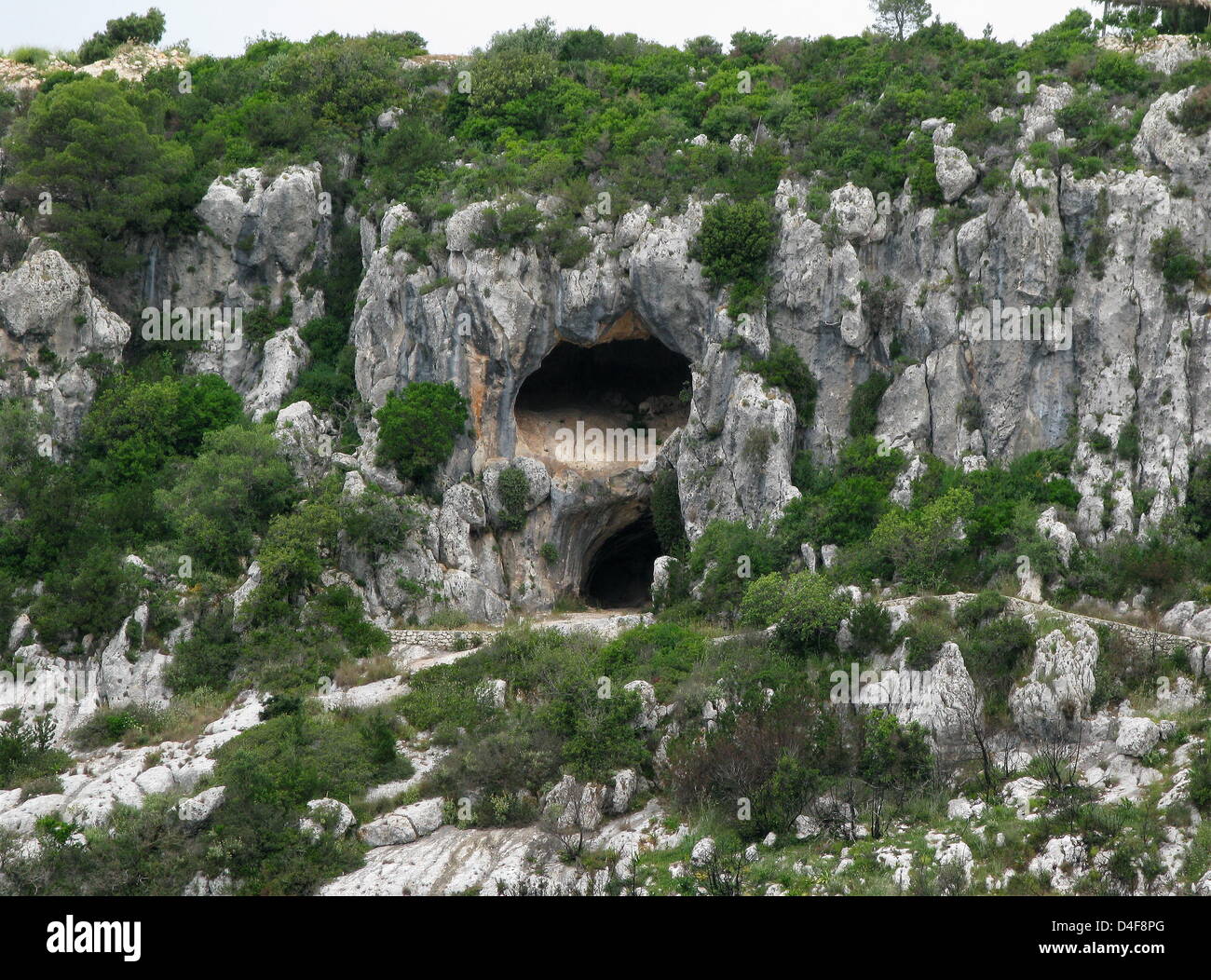 The picture shows the two-storey Damianos cave near Agalas on the ...