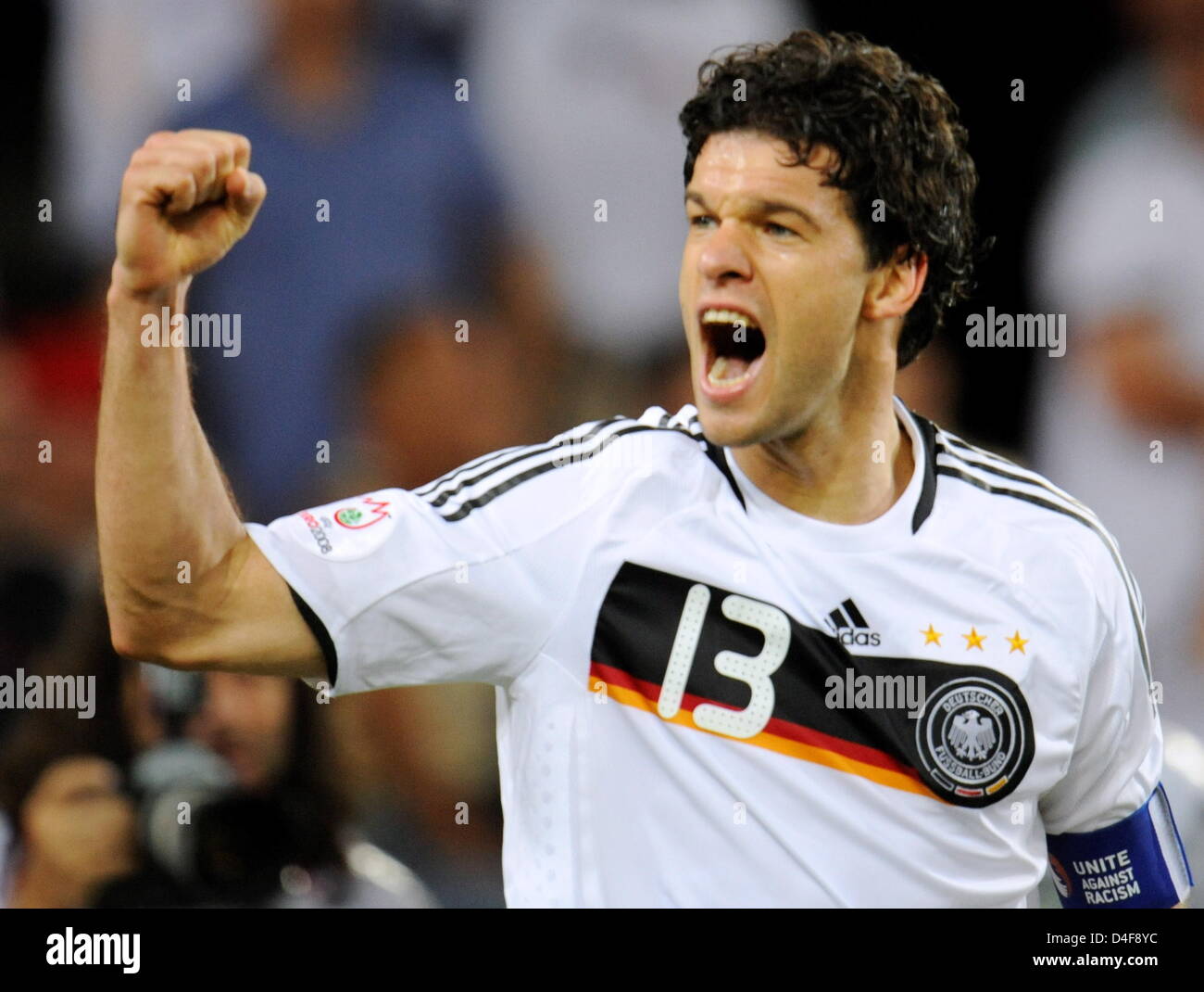Michael Ballack of Germany celebrates his goal to give his team a 3-1 ...