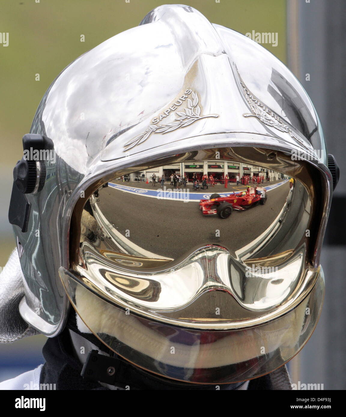 The car of Finnish Formula One driver Kimi Raikkonen of Ferrari ...