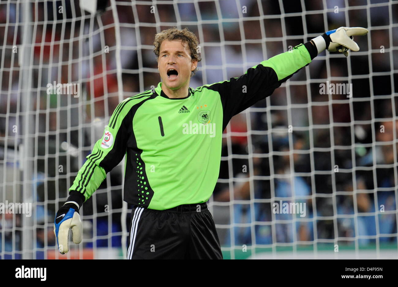 Goalkeeper Jens Lehmann of Germany gestures during the UEFA EURO 2008 ...