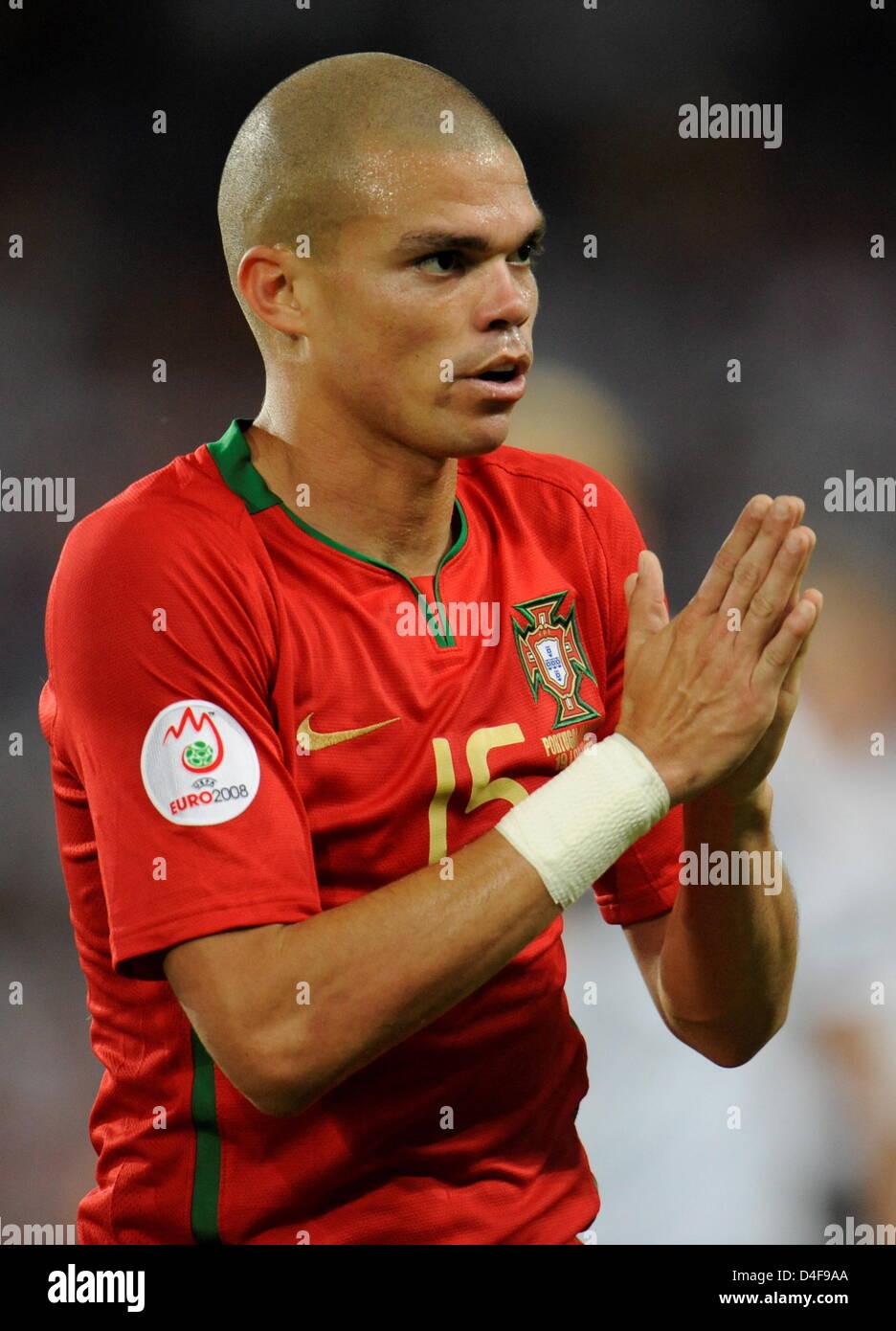 Pepe of Portugal gestures during the UEFA EURO 2008 quarter final match ...