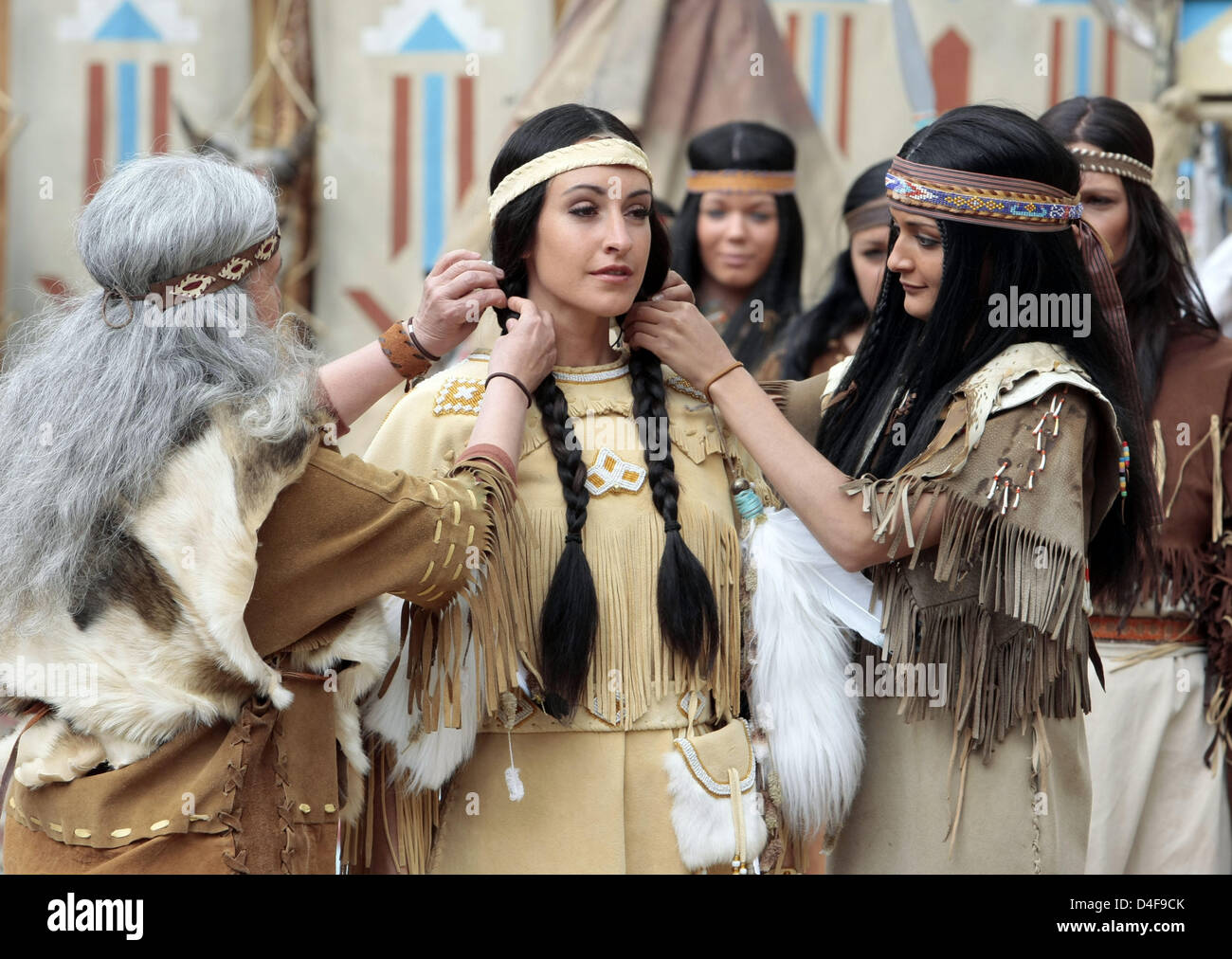 Maike von Bremen as Ribana (C) rehearses a scene of 'Winnetou and Old ...