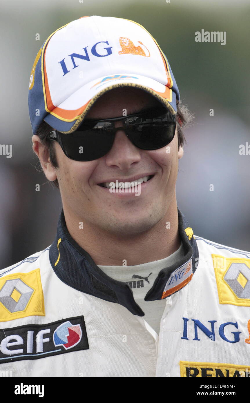 Brazilian Formula One driver Nelson Piquet jr. of Renault on his way to ...