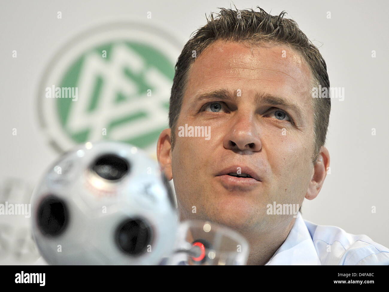 Oliver Bierhoff, manager of the German national soccer squad, answers ...