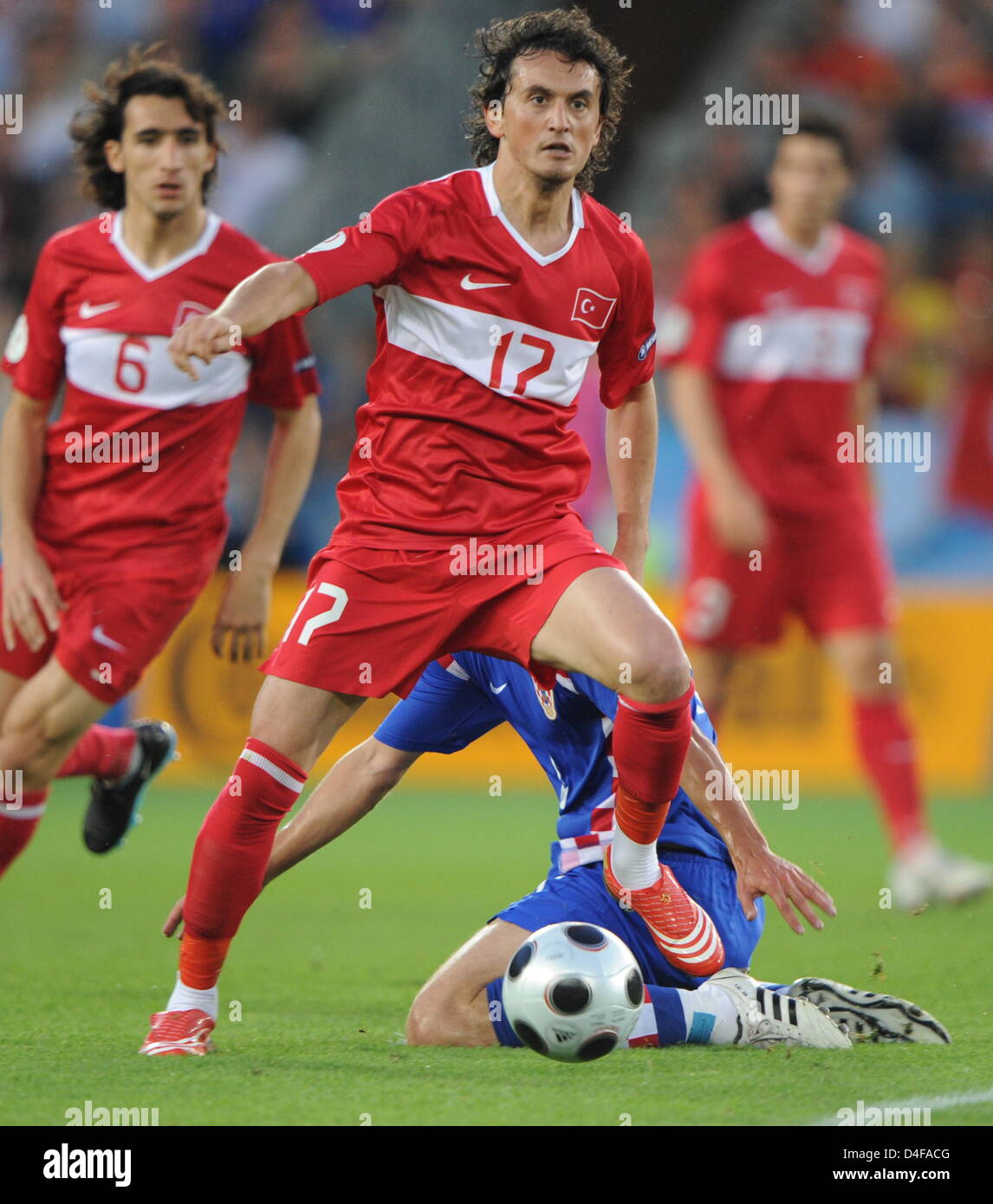 Tuncay Sanli of Turkey in action during the UEFA EURO 2008 quarter ...