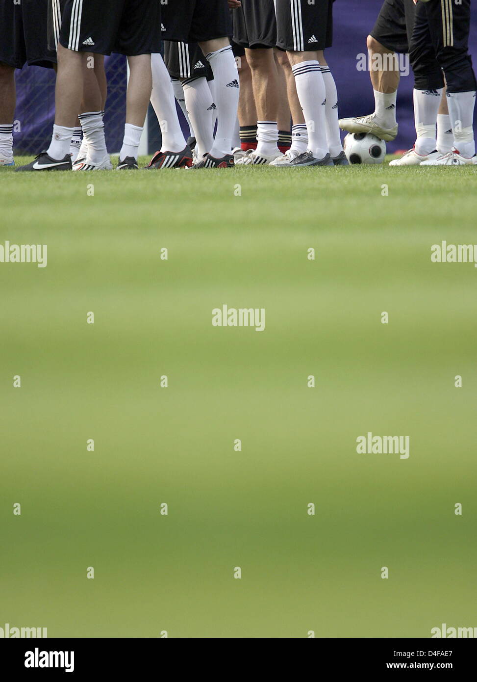 The feet of Germany's during a training session of German national ...