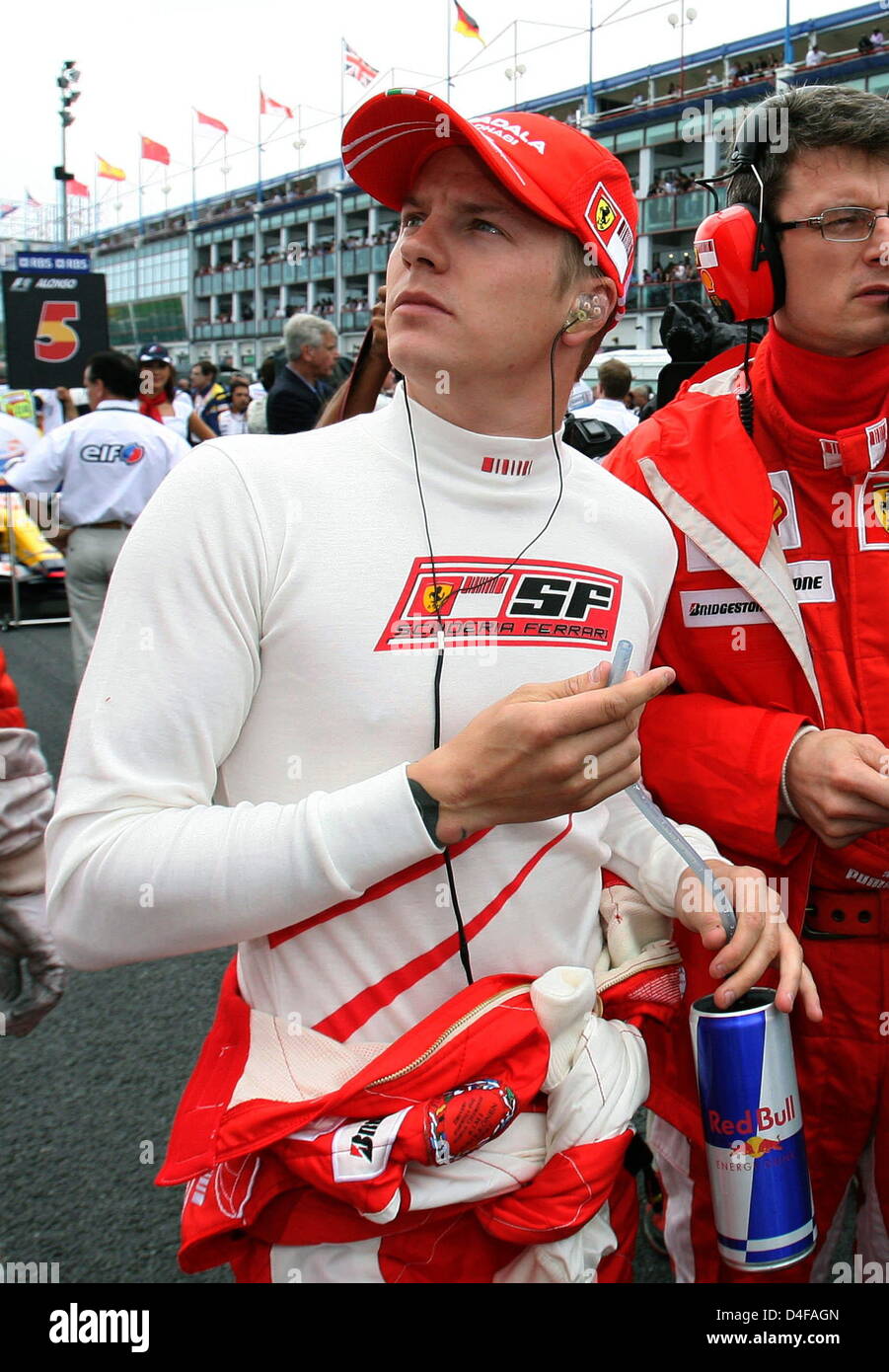 Finnish Formula One driver Kimi Raikkonen of Ferrari is seen in the ...